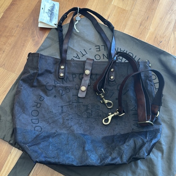 Campomaggi | Bags | Campomaggi Shopping Tote Bag New Nwt Shopper Canvas ...